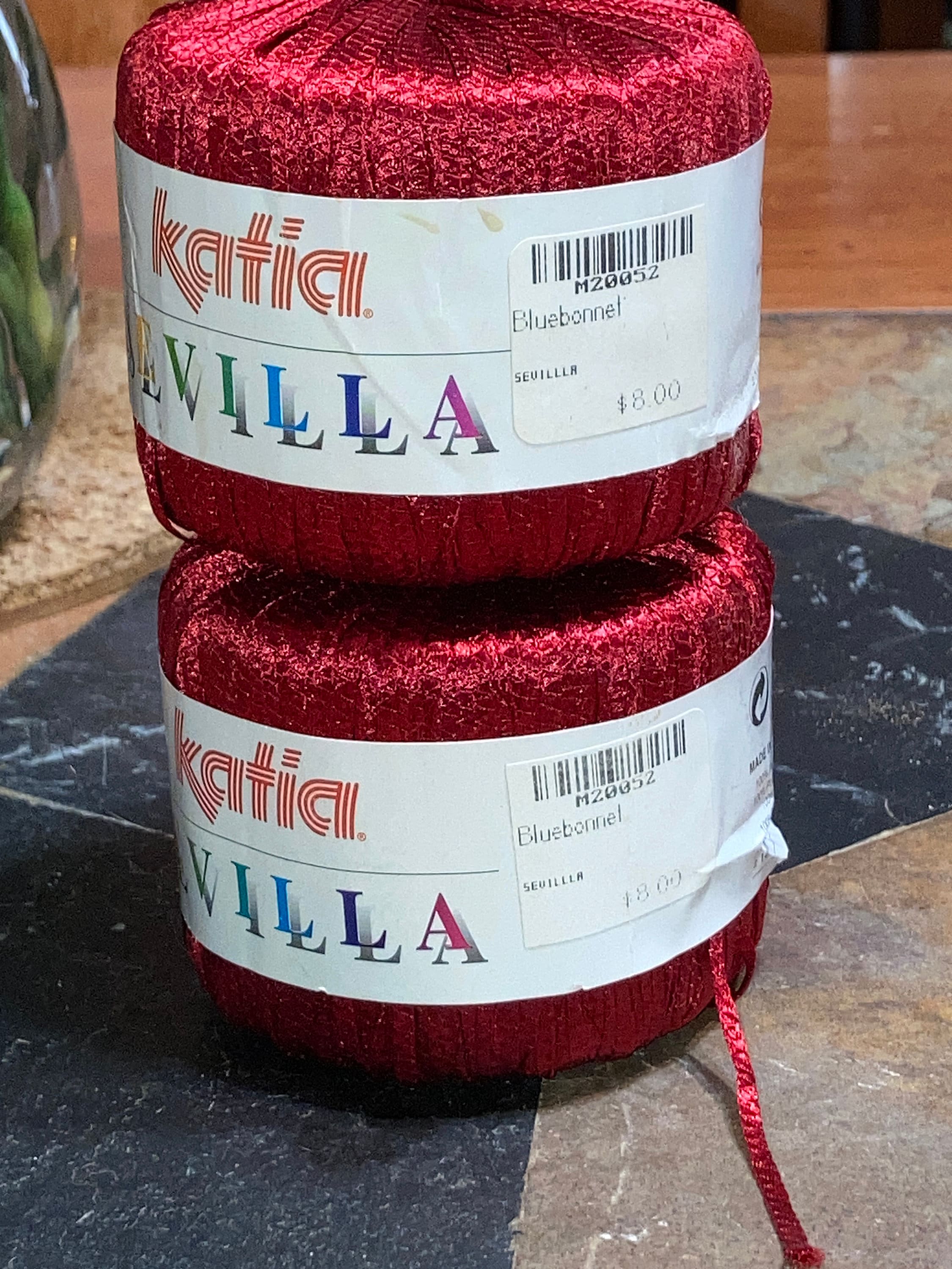 Katia SEVILLA Rich RED Nylon Ribbon Yarn. Accent NYLON Yarn, Craft ...