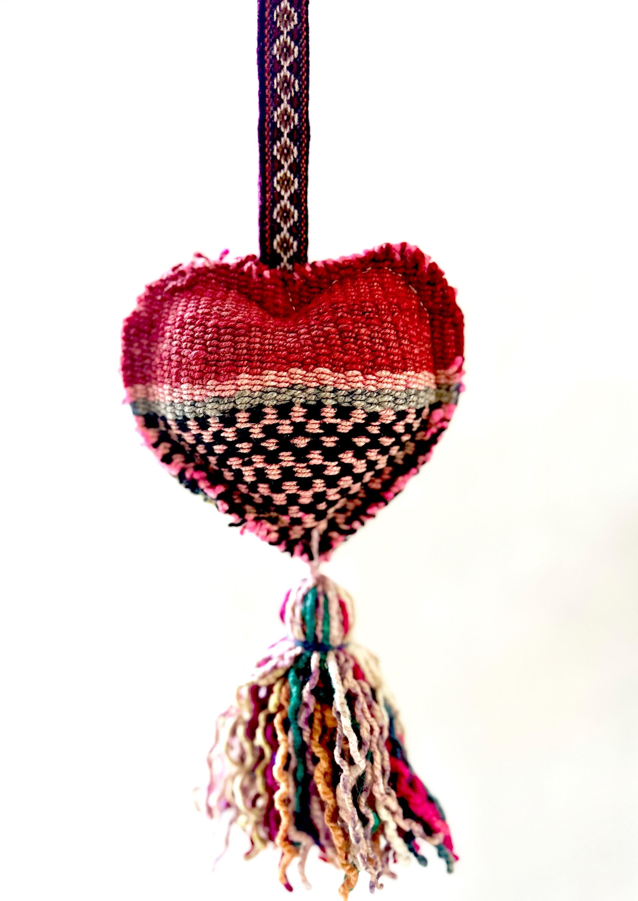 Hand Woven Andean Decor- Hanging Heart,star, Moon Tassel Boho Christmas ...