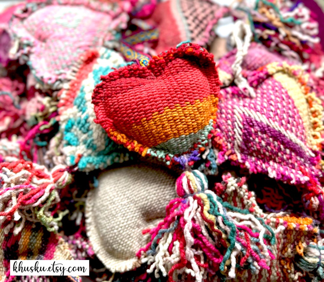 Hand Woven Andean Decor- Hanging Heart,star, Moon Tassel Boho Christmas ...