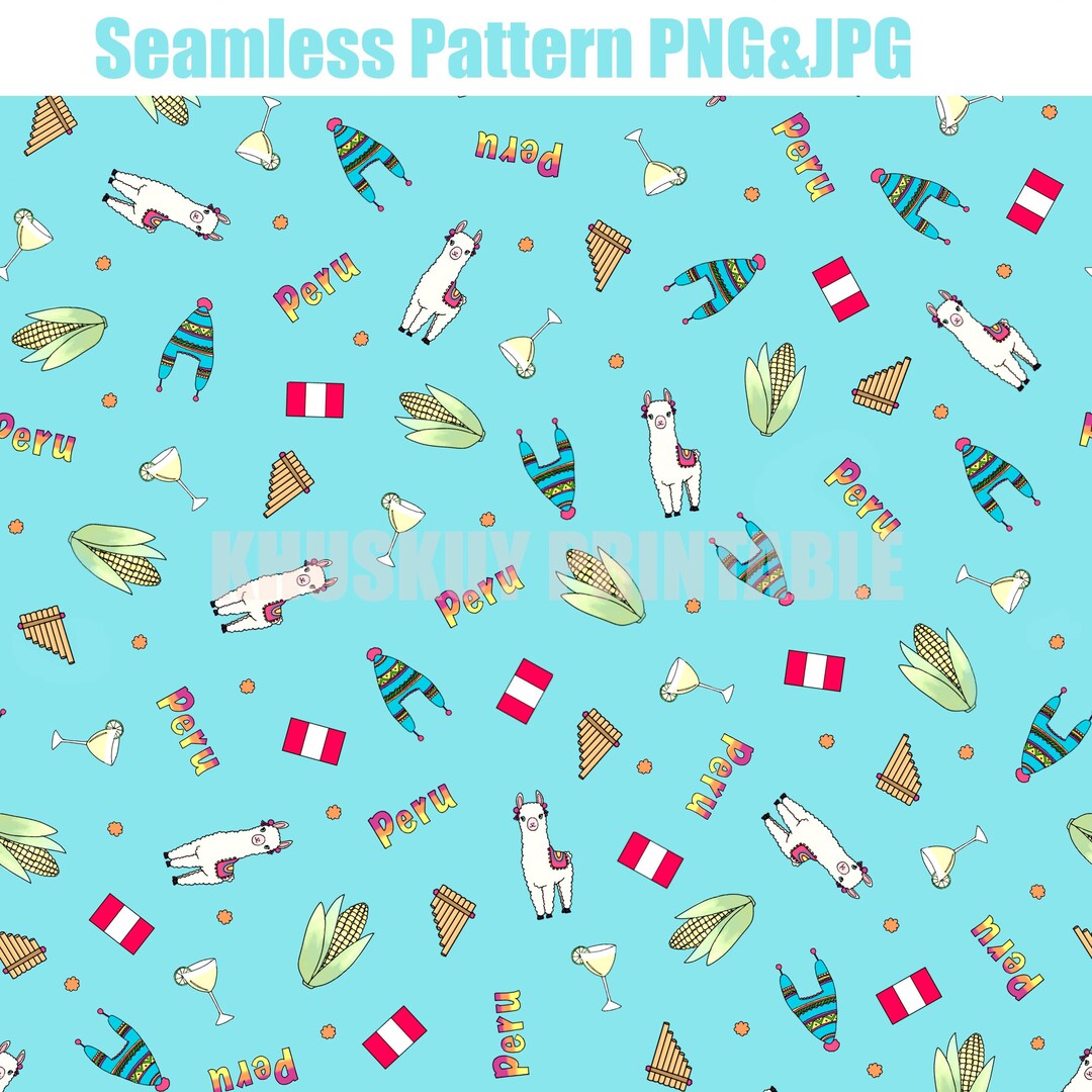 Peru Seamless Digital Pattern Paper Background for Scrapbook Party ...