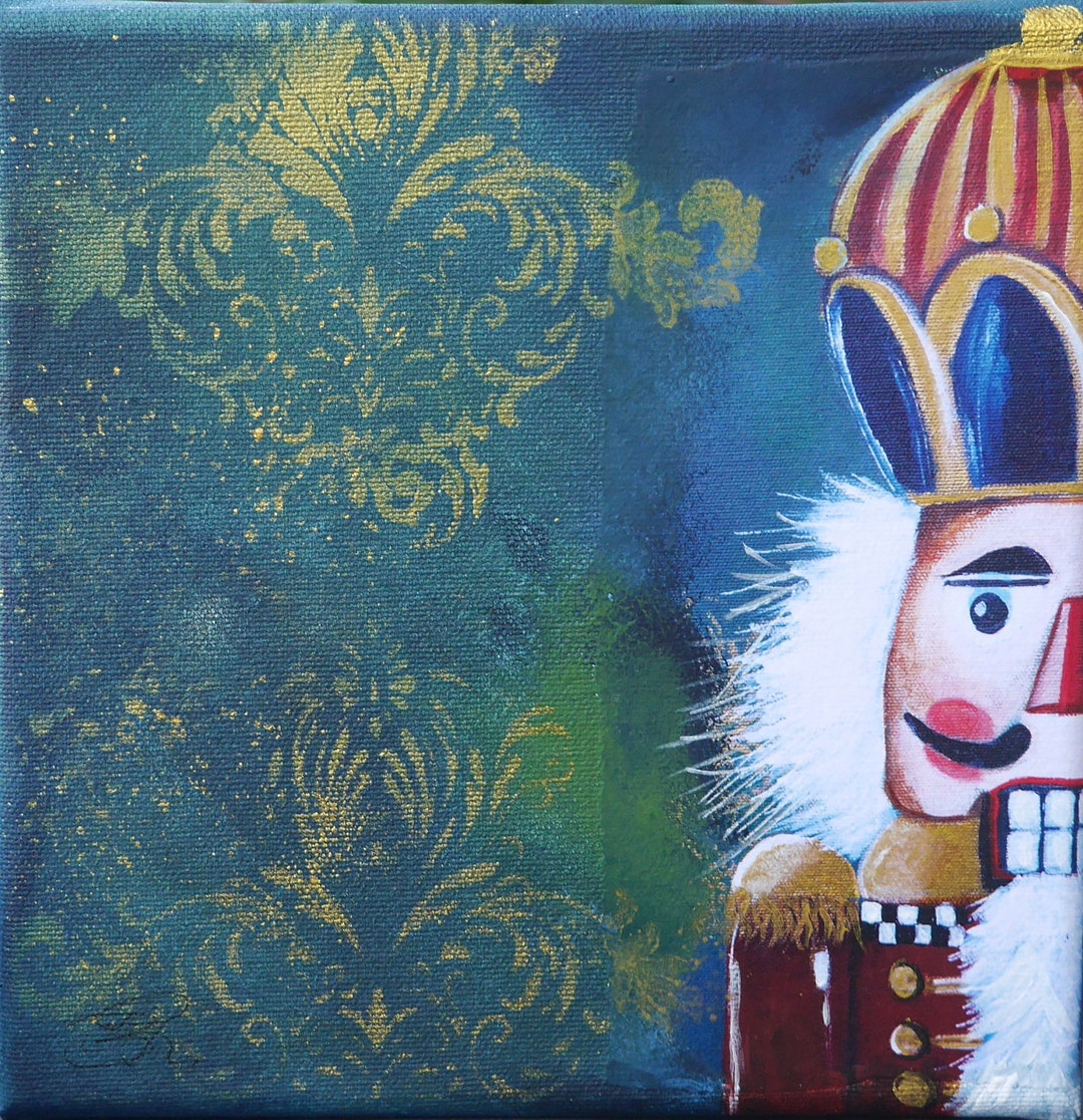 Small Collage Nutcracker on Canvas - Etsy