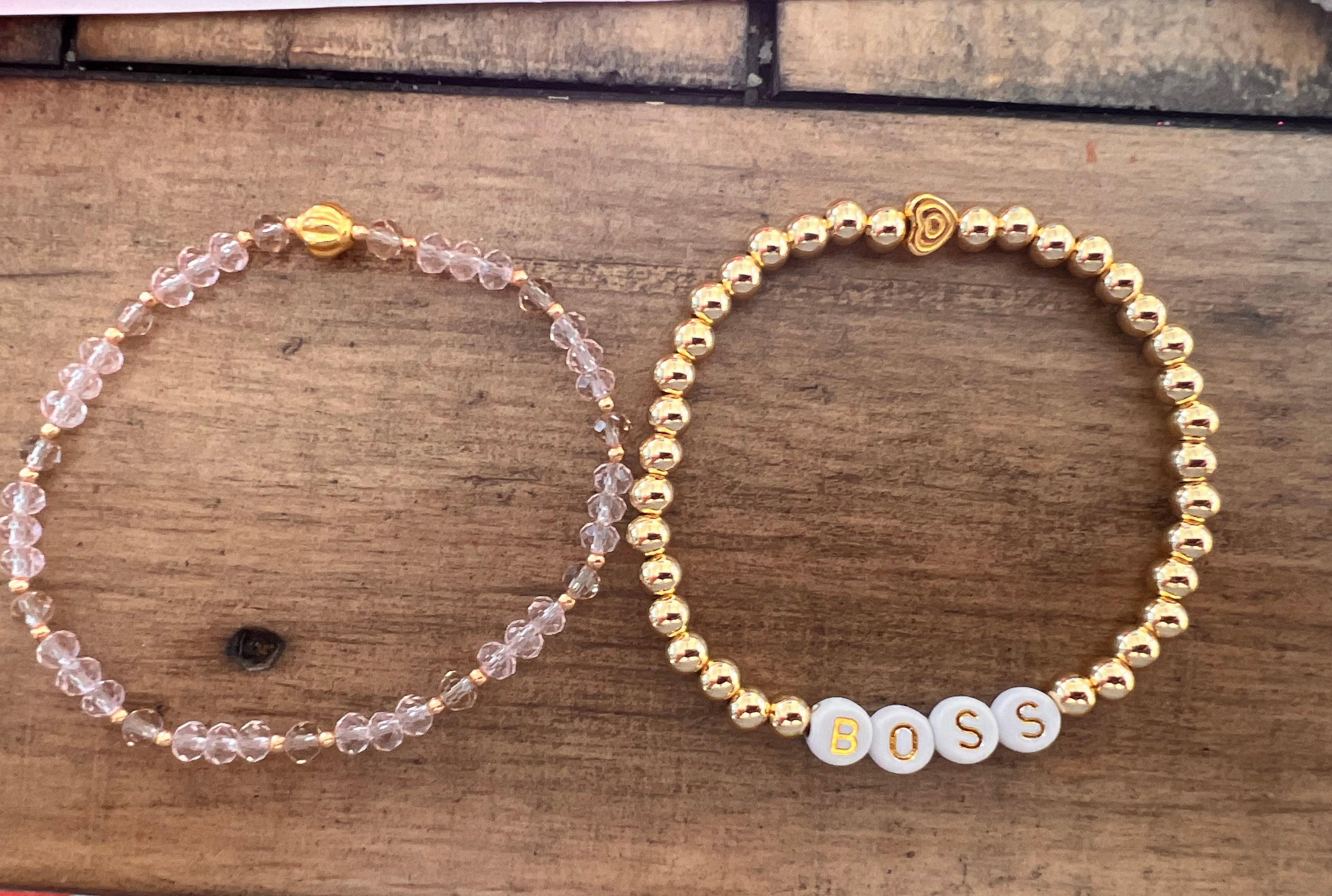 Letter Bead Bracelet CUSTOM Black and White Letter Bead/gold or Silver ...