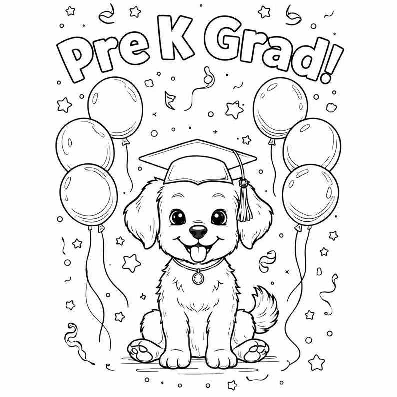 Pre-k Graduation Coloring Page Printable - Etsy