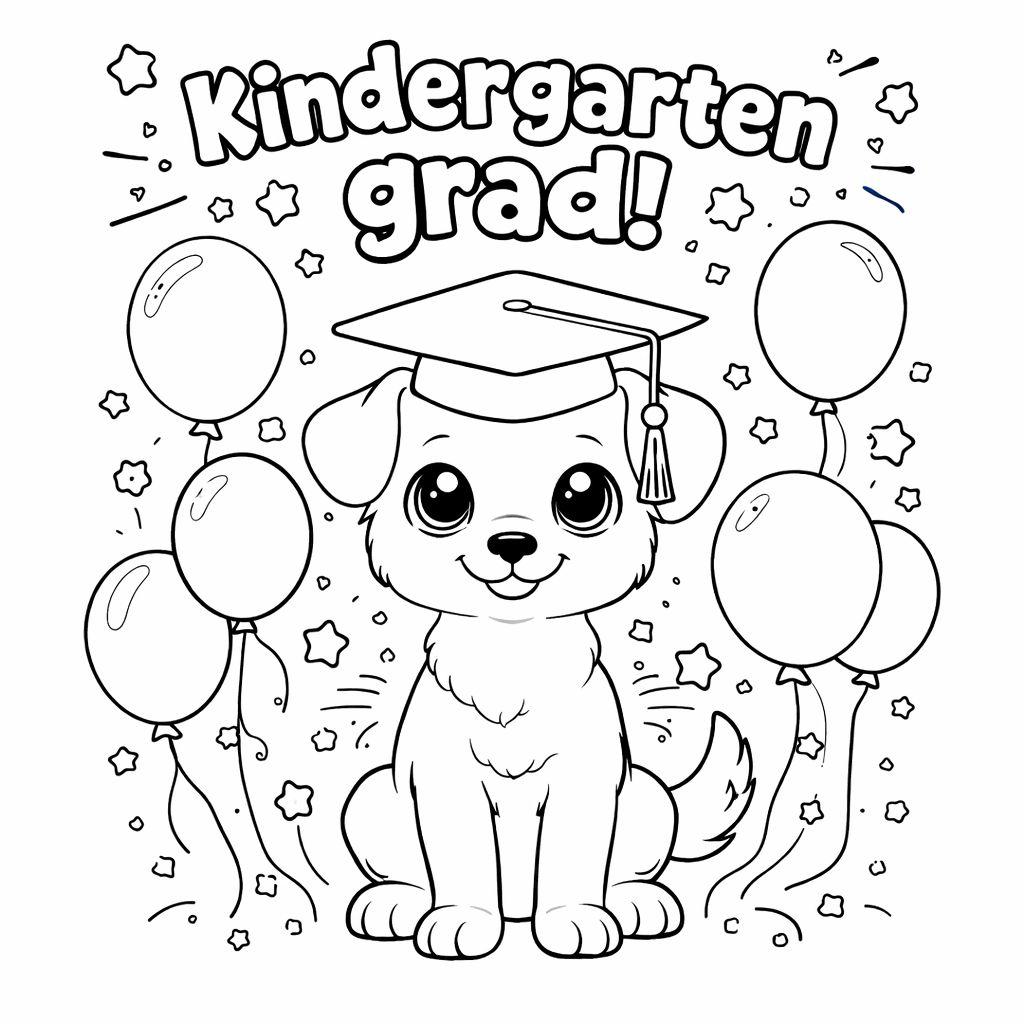 Kindergarten Graduation Coloring Page Printable - Etsy