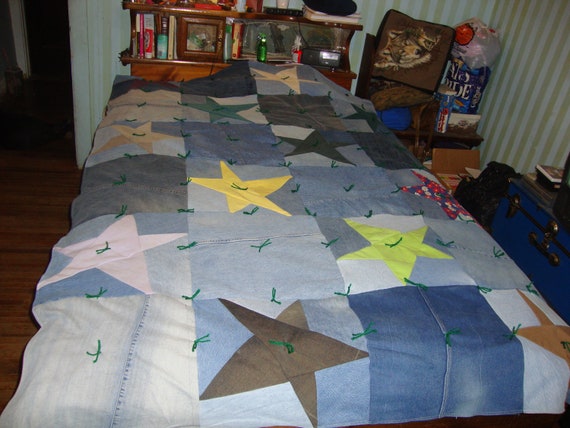 Denim Quilt Kit Lopsided Stars - Etsy