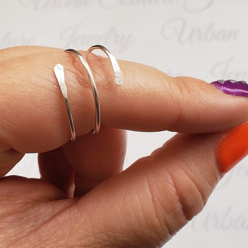 Sterling Silver Stack Ring Dainty Coil Ring Thin Dainty | Etsy