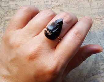 Obsidian rings | Etsy