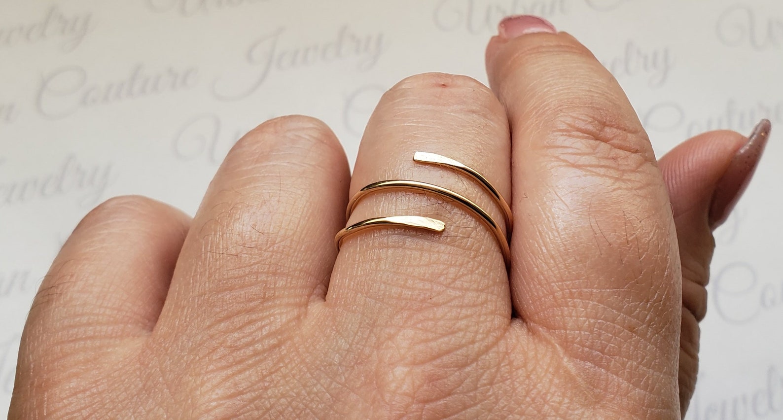 14K Gold Stack Ring Dainty Coil Ring Thin Dainty Rings 14K - Etsy