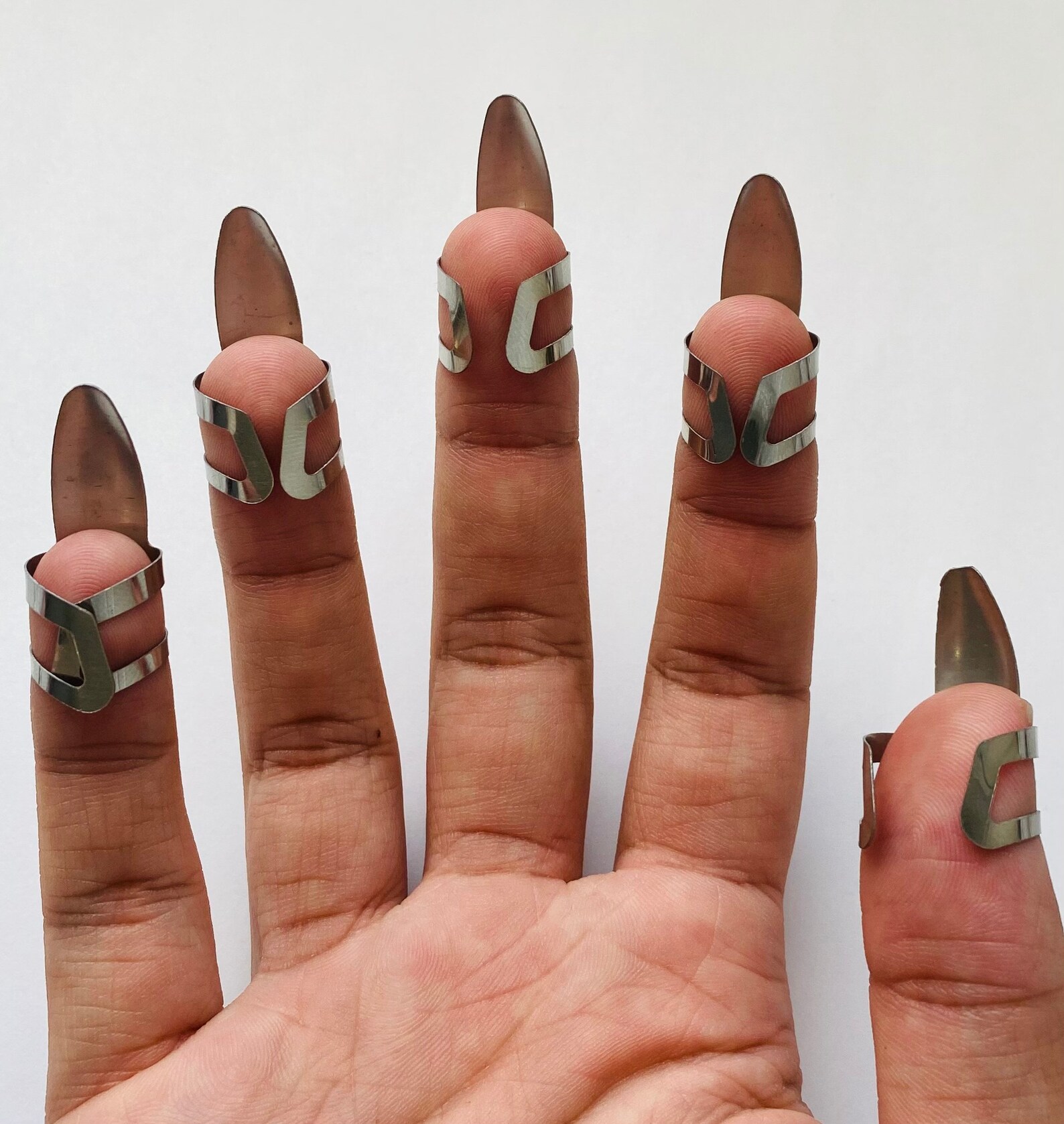 5 Stainless Steel Silver or Gold Claws Finger Nail Tips Nail - Etsy