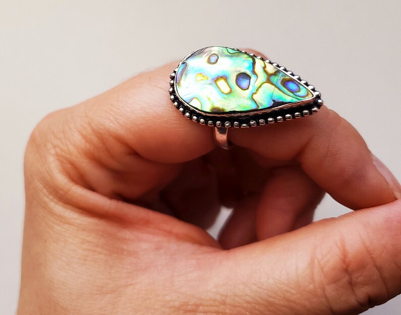 Genuine Abalone Ring Abalone Shell Ring Abalone Jewelry - Etsy