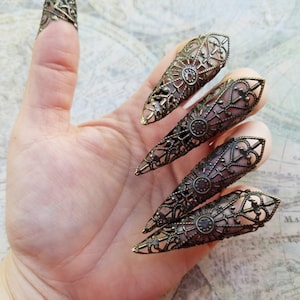 5 Vampire Nails Gothic Ring Armor Goth Steampunk Jewelry | Etsy