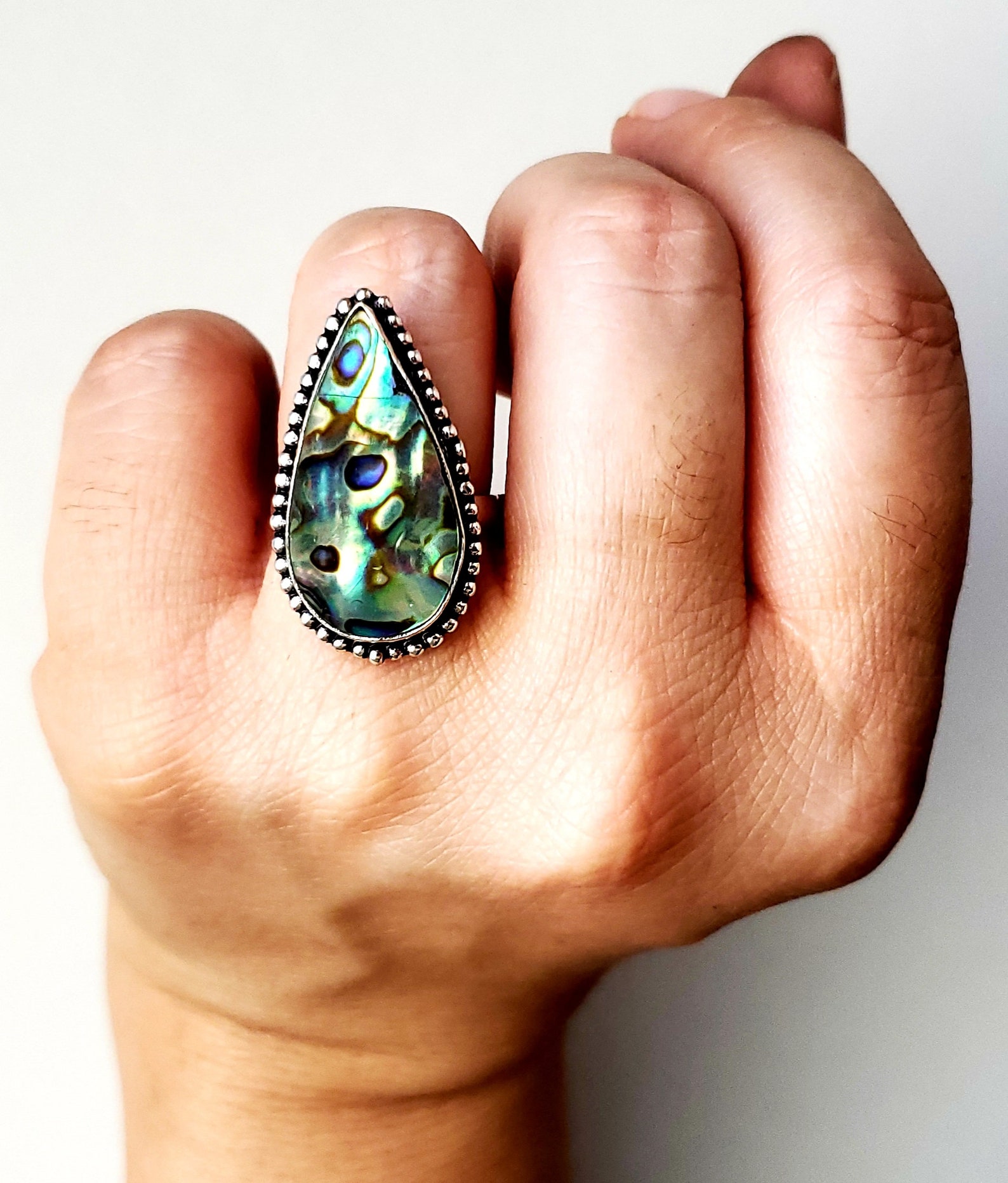 Genuine Abalone Ring Abalone Shell Ring Abalone Jewelry - Etsy