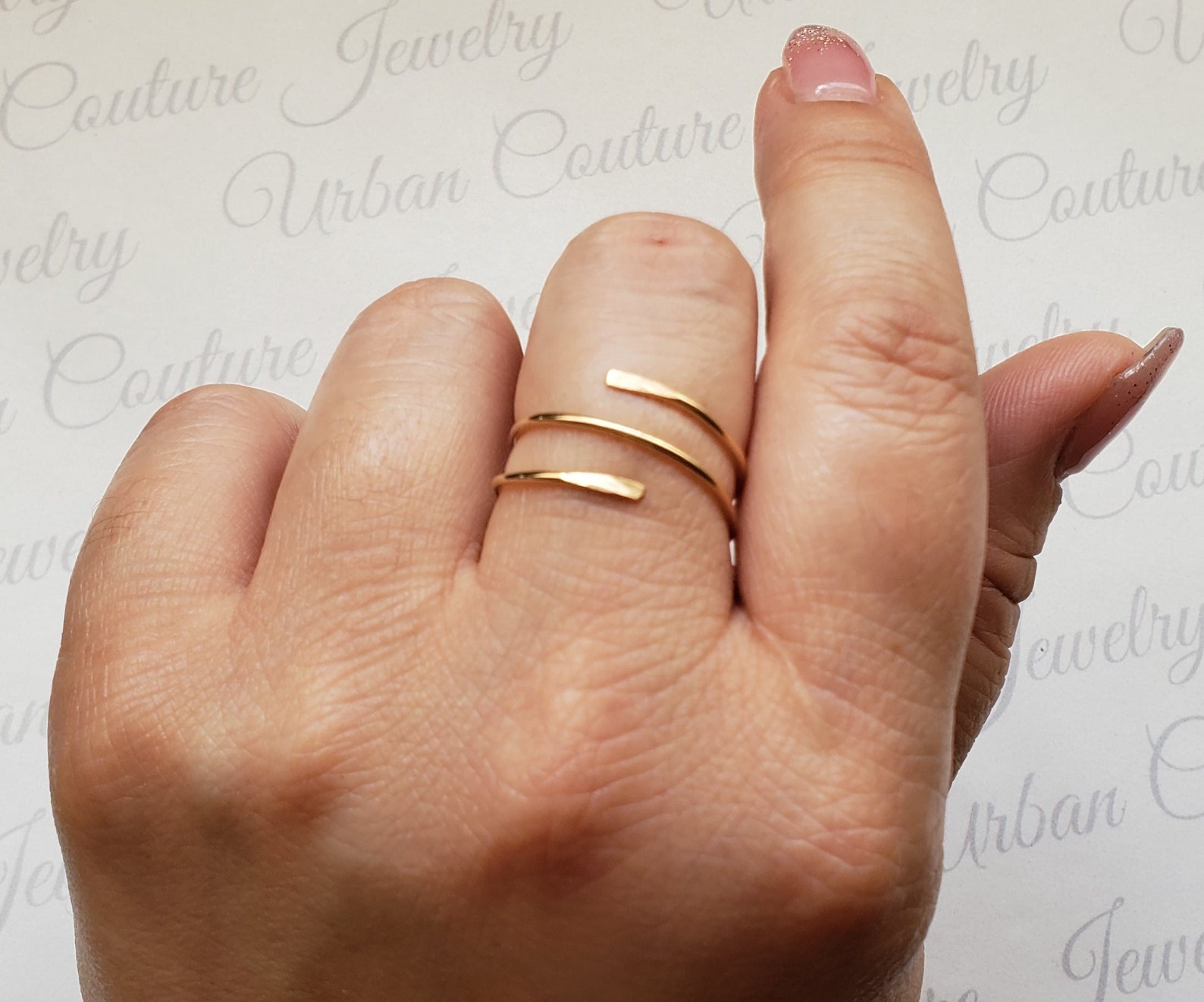 14K Gold Stack Ring Dainty Coil Ring Thin Dainty Rings 14K - Etsy