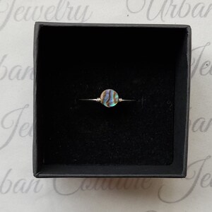 14k Gold Tiny Shell Ring, Dainty Abalone Jewelry, Dainty Delicate Silver Stack Rings, Minimalist ...