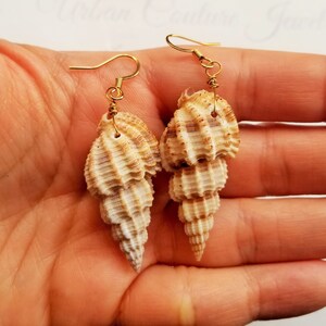 Large Sea Shell Earrings, Boho Shell Earrings, Bohemian Beach Jewelry ...
