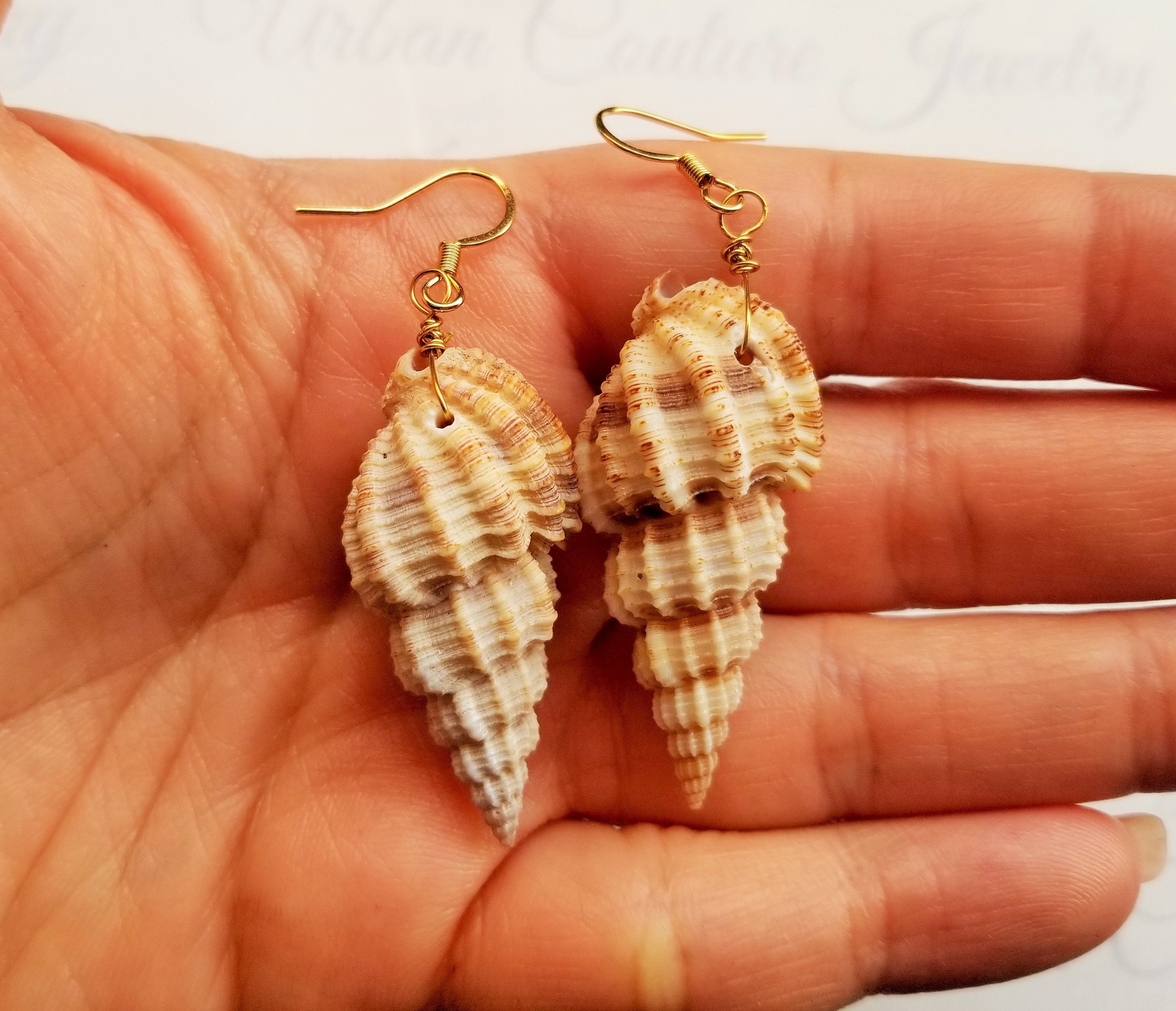 Large Sea Shell Earrings Boho Shell Earrings Bohemian Beach | Etsy