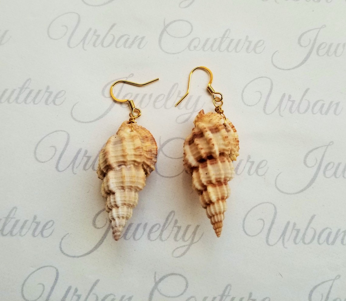 Large Sea Shell Earrings Boho Shell Earrings Bohemian Beach - Etsy