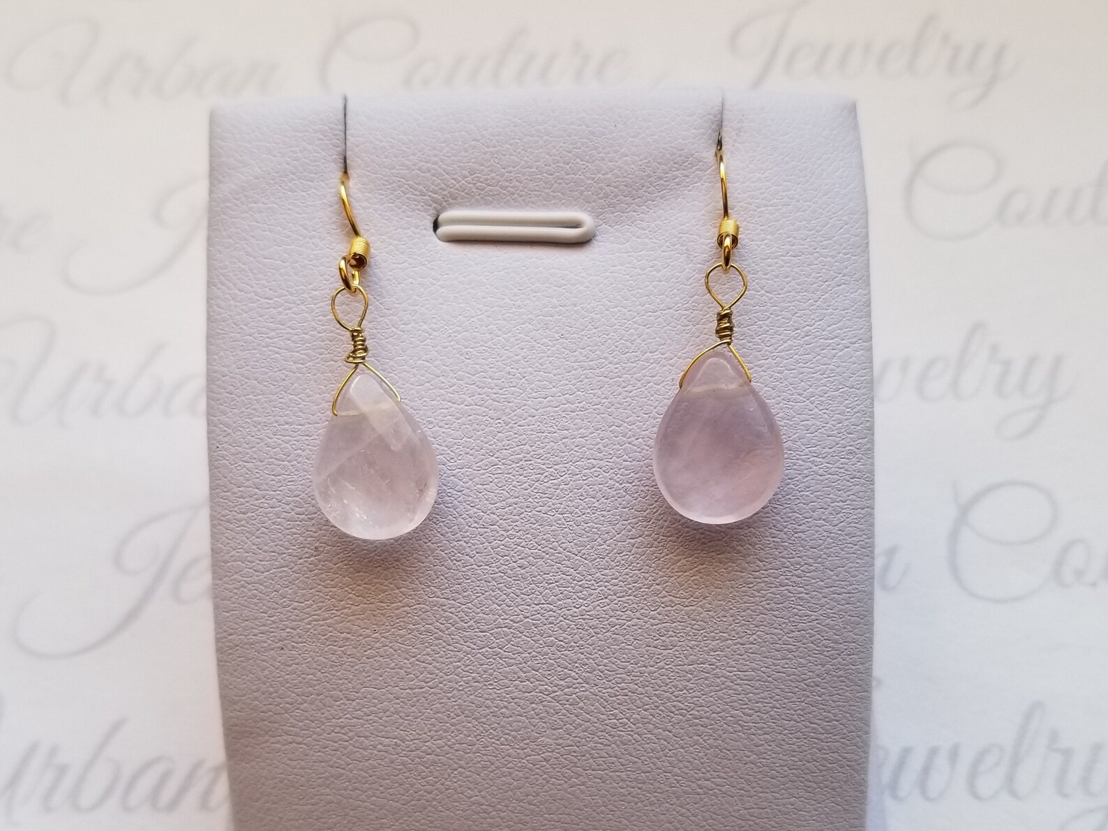 Rose Quartz Earrings Pink Rose Quartz Gemstone Earrings - Etsy