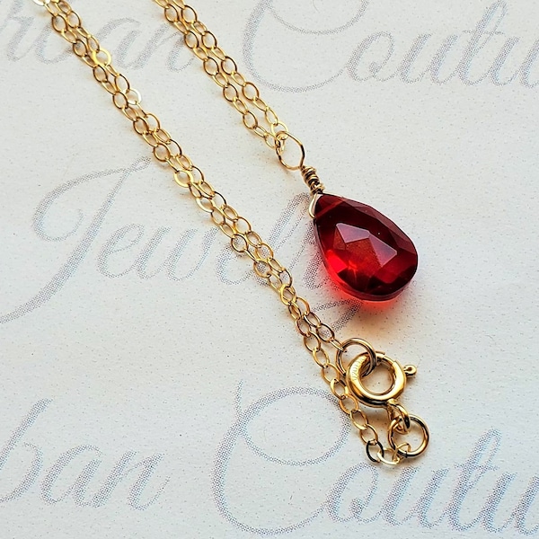 Red Ruby Necklace - Etsy