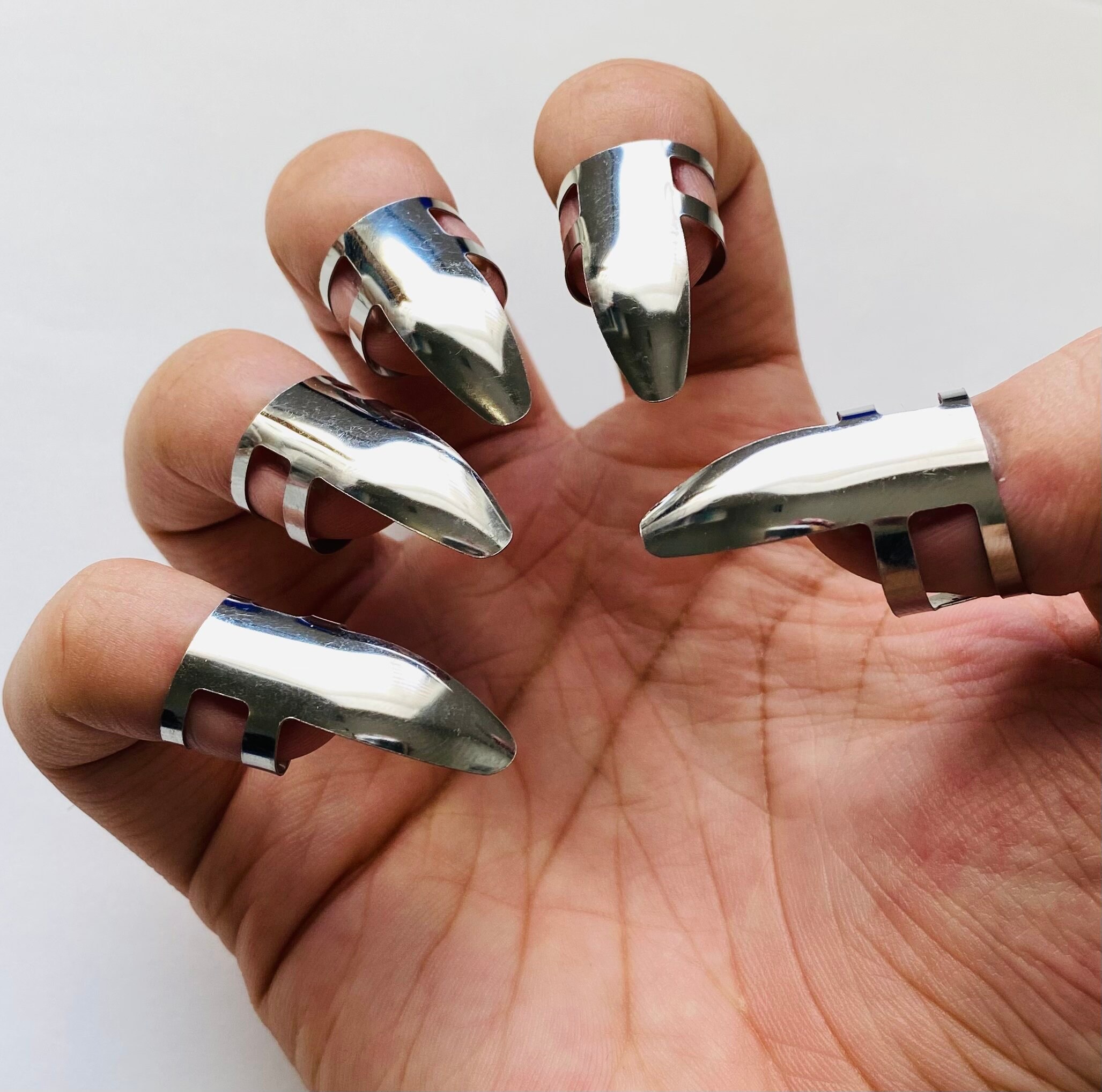 5 Stainless Steel Silver or Gold Claws Finger Nail Tips Nail - Etsy