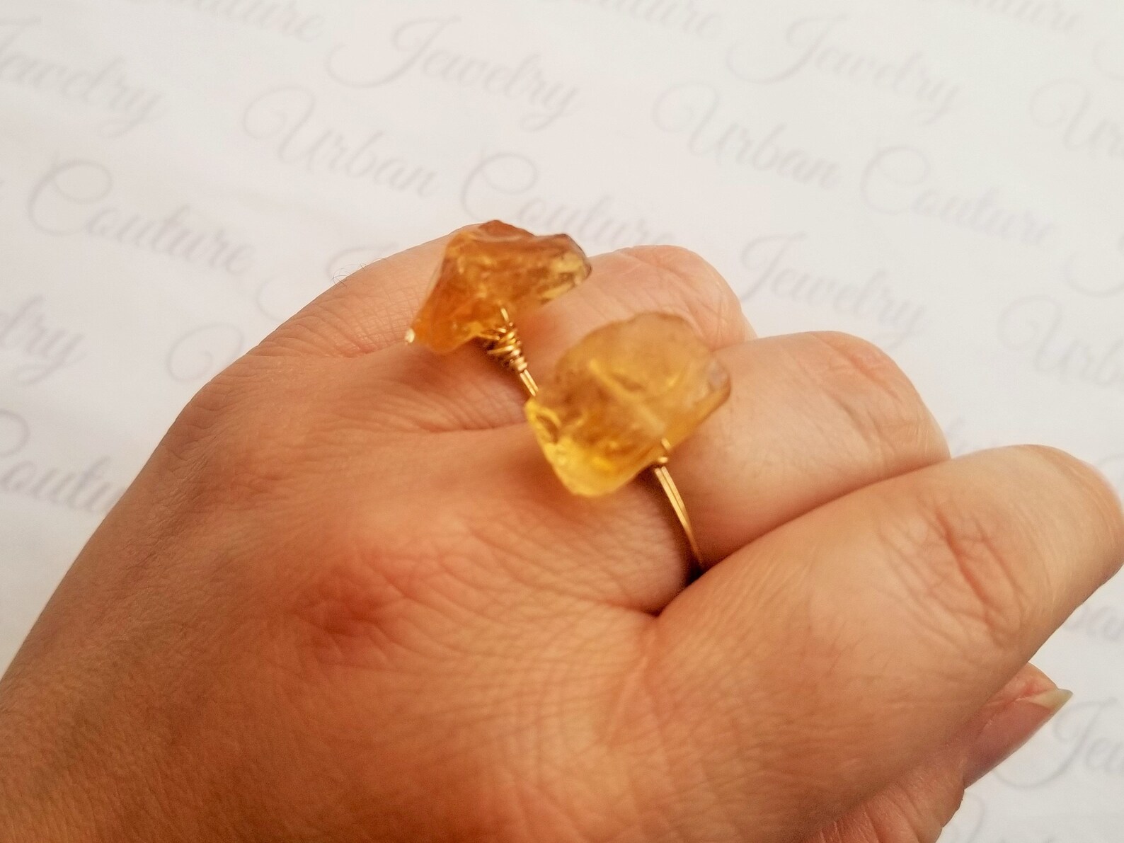 Raw Citrine Gemstone Ring Raw Citrine Jewelry Genuine Orange | Etsy