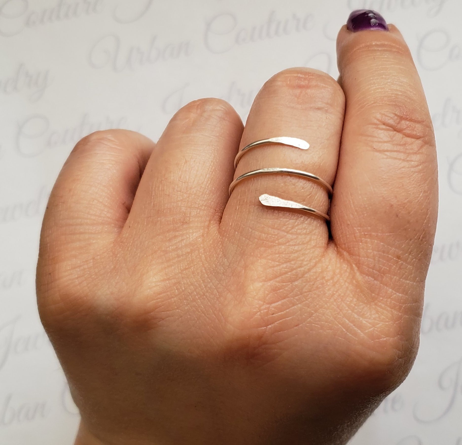 Non Tarnish Fine Silver Ring Silver Stack Ring Dainty Coil | Etsy