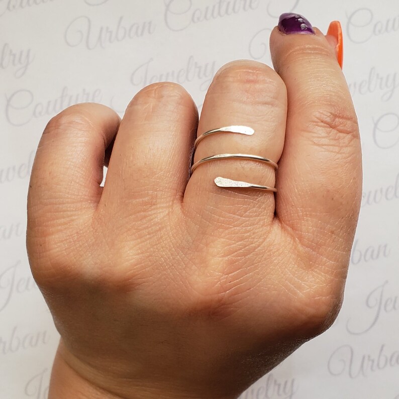 Sterling Silver Stack Ring Dainty Coil Ring Thin Dainty | Etsy