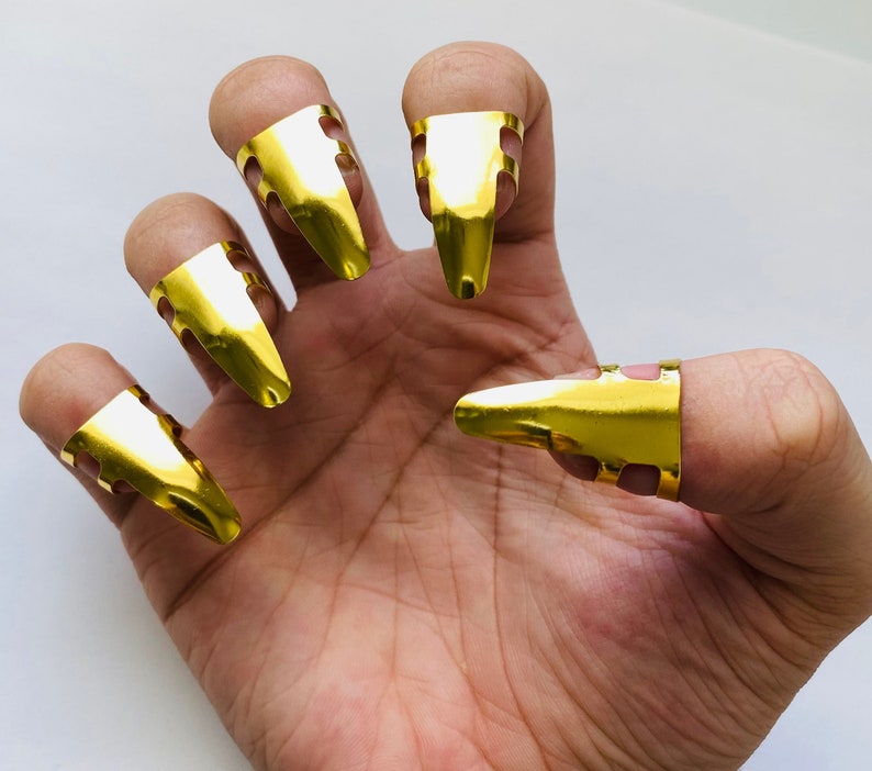 5 Stainless Steel Silver or Gold Claws Finger Nail Tips Nail - Etsy