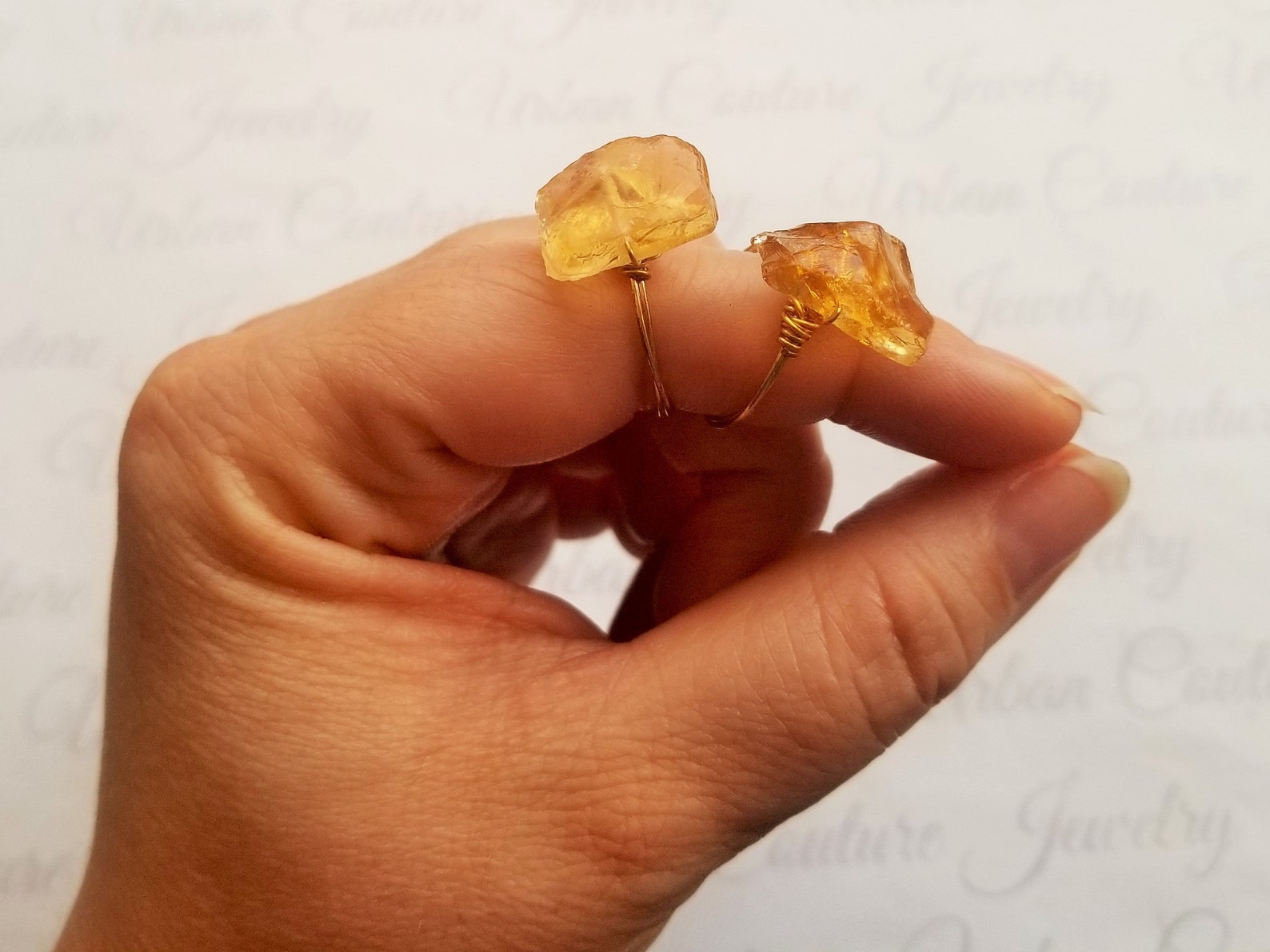 Raw Citrine Gemstone Ring Raw Citrine Jewelry Genuine Orange - Etsy