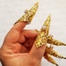 5 Claw Rings, Goth Ring Armor, Long Sharp Gold Nails, Golden Claws ...