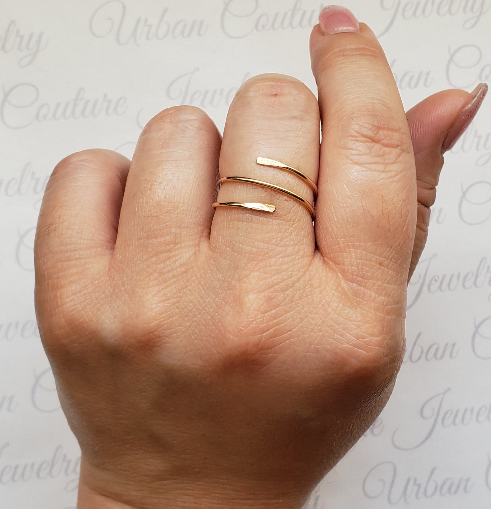 14K Gold Stack Ring Dainty Coil Ring Thin Dainty Rings 14K - Etsy