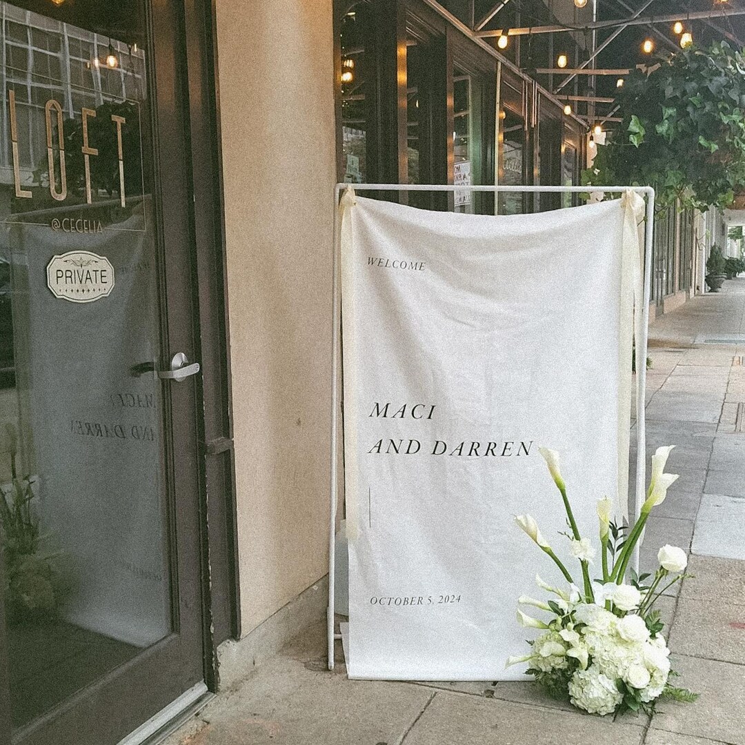 Ines Linen Welcome Wedding Sign // Welcome Wedding Sign // Wedding Wall ...