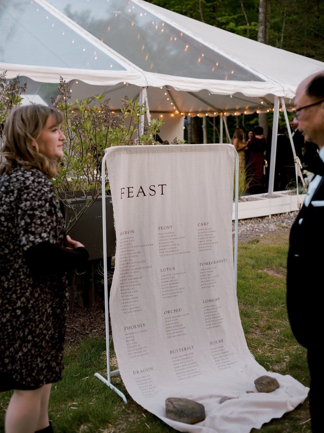 Linen Seating Chart // Fabric Seating Chart // Escort Sign // Fabric ...