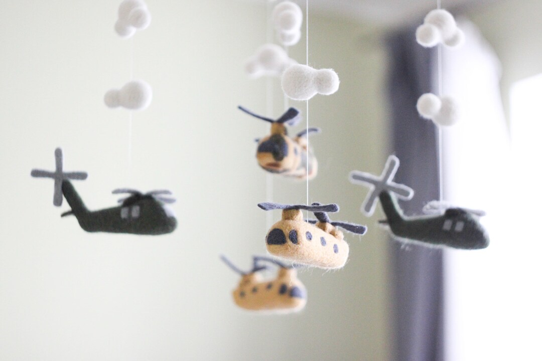 Needle Felted Military Plane Mobile, Military Nursery Decor, Baby ...