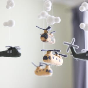 Needle Felted Military Plane Mobile, Military Nursery Decor, Baby ...