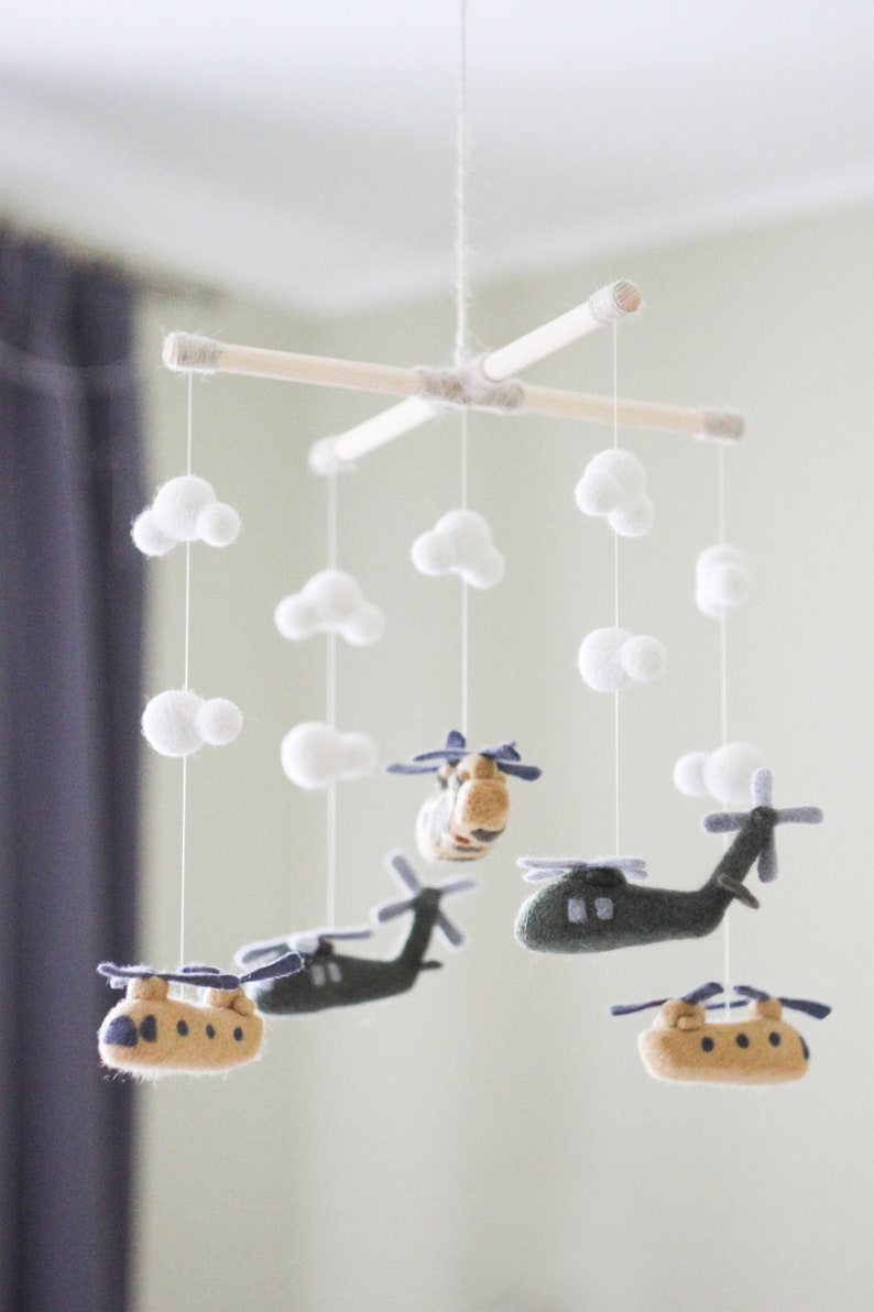 Needle Felted Military Plane Mobile Military Nursery Decor - Etsy