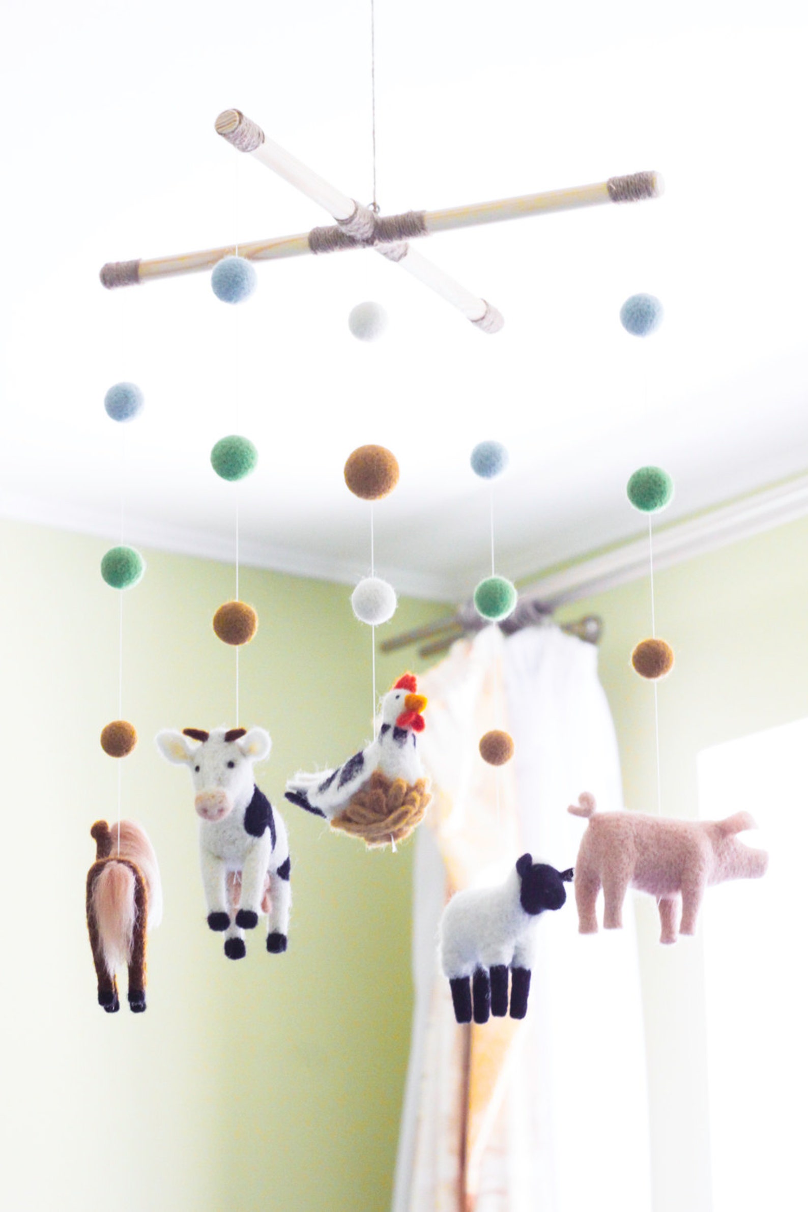 Needle Felted Baby Mobile Farm Animals Domestic Animals Baby - Etsy