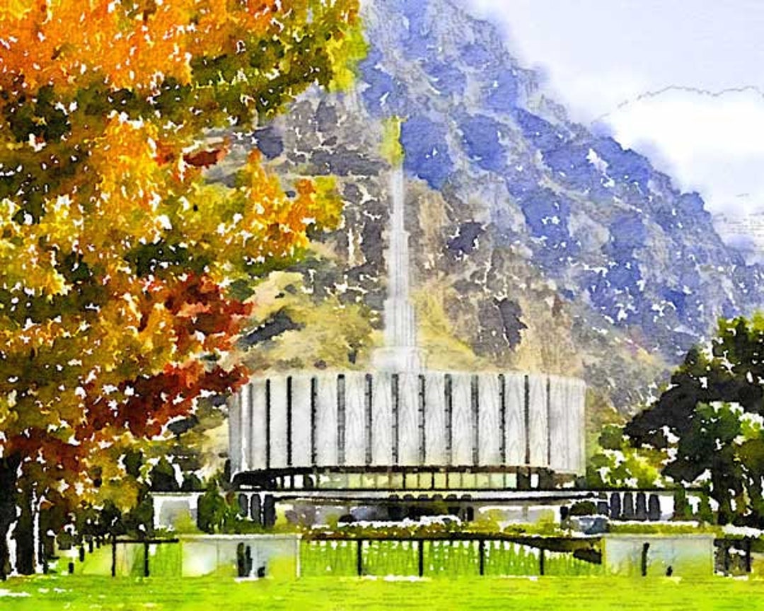 Provo Temple Watercolor Print - Etsy