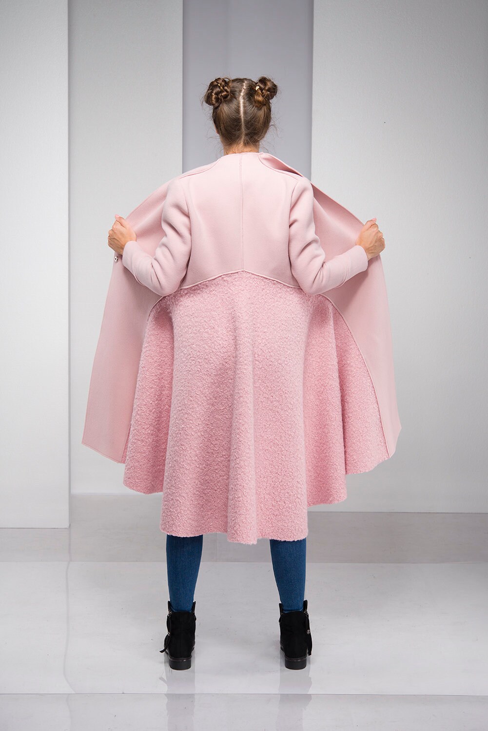 Pink Coat Women Winter Coat Plus Size Clothing Pink Wool | Etsy