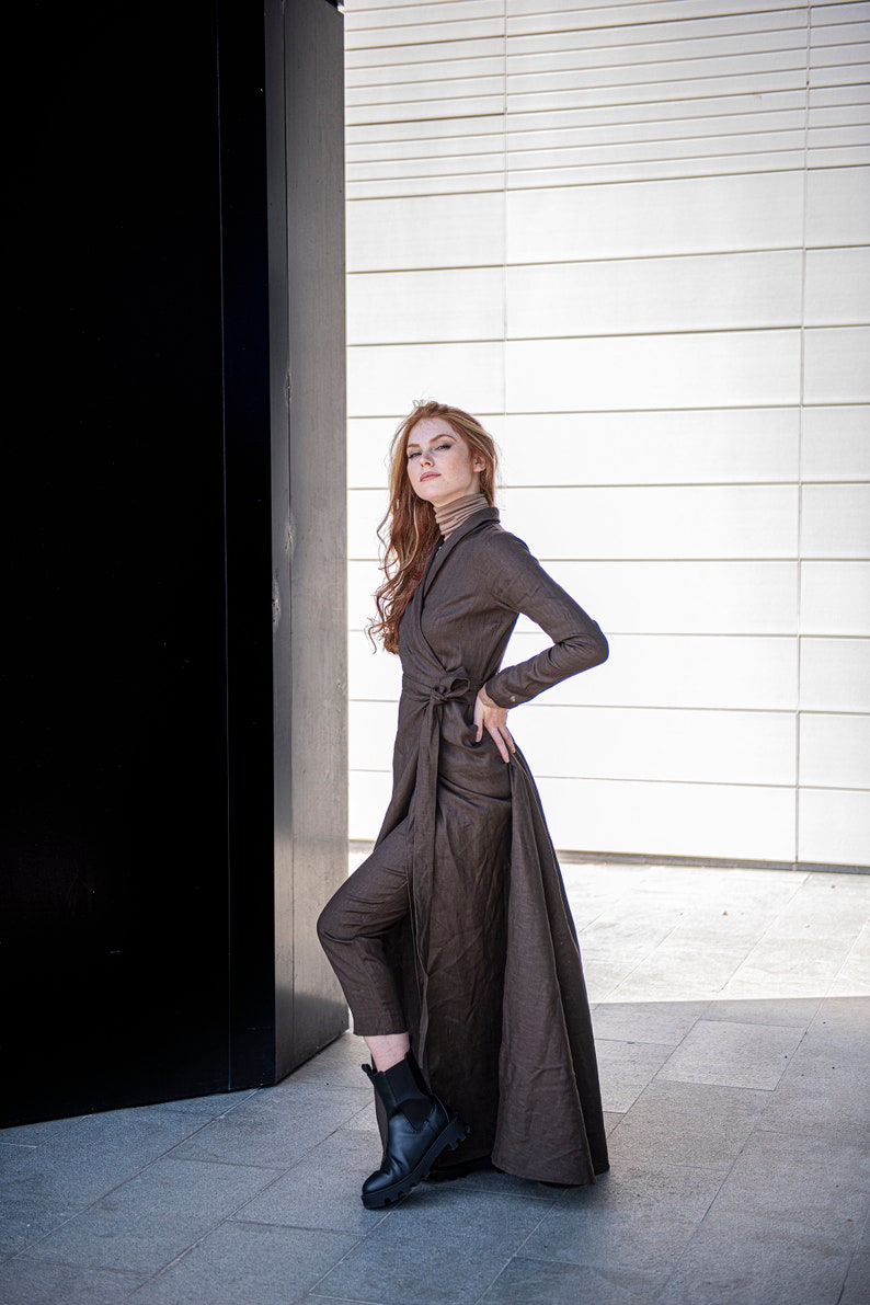 Linen Dress and Pants Set Linen Clothing for Women Fall | Etsy