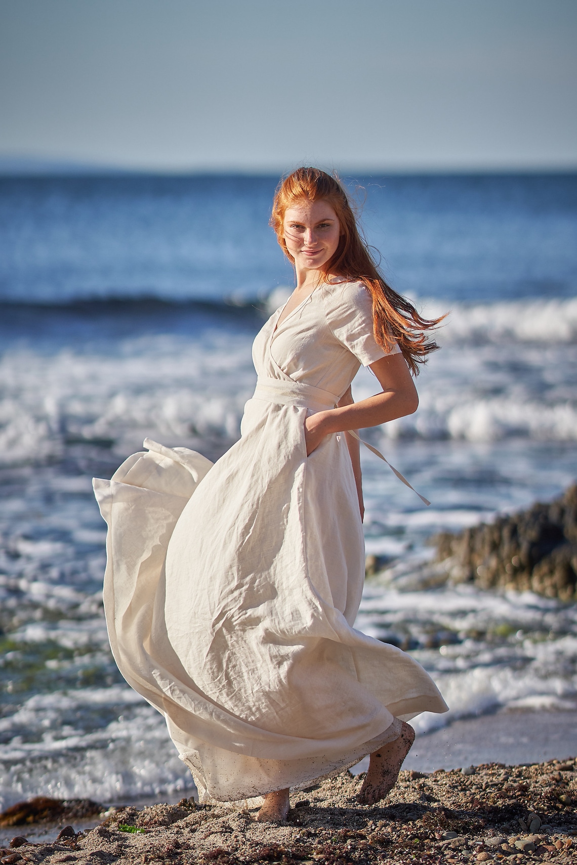 Robe de mariée en lin Robe de mariée simple Robe de mariée | Etsy France