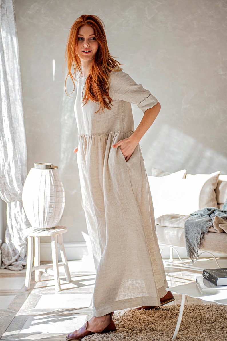 Linen Dress for Women Blush Linen Dress Romantic Dress - Etsy
