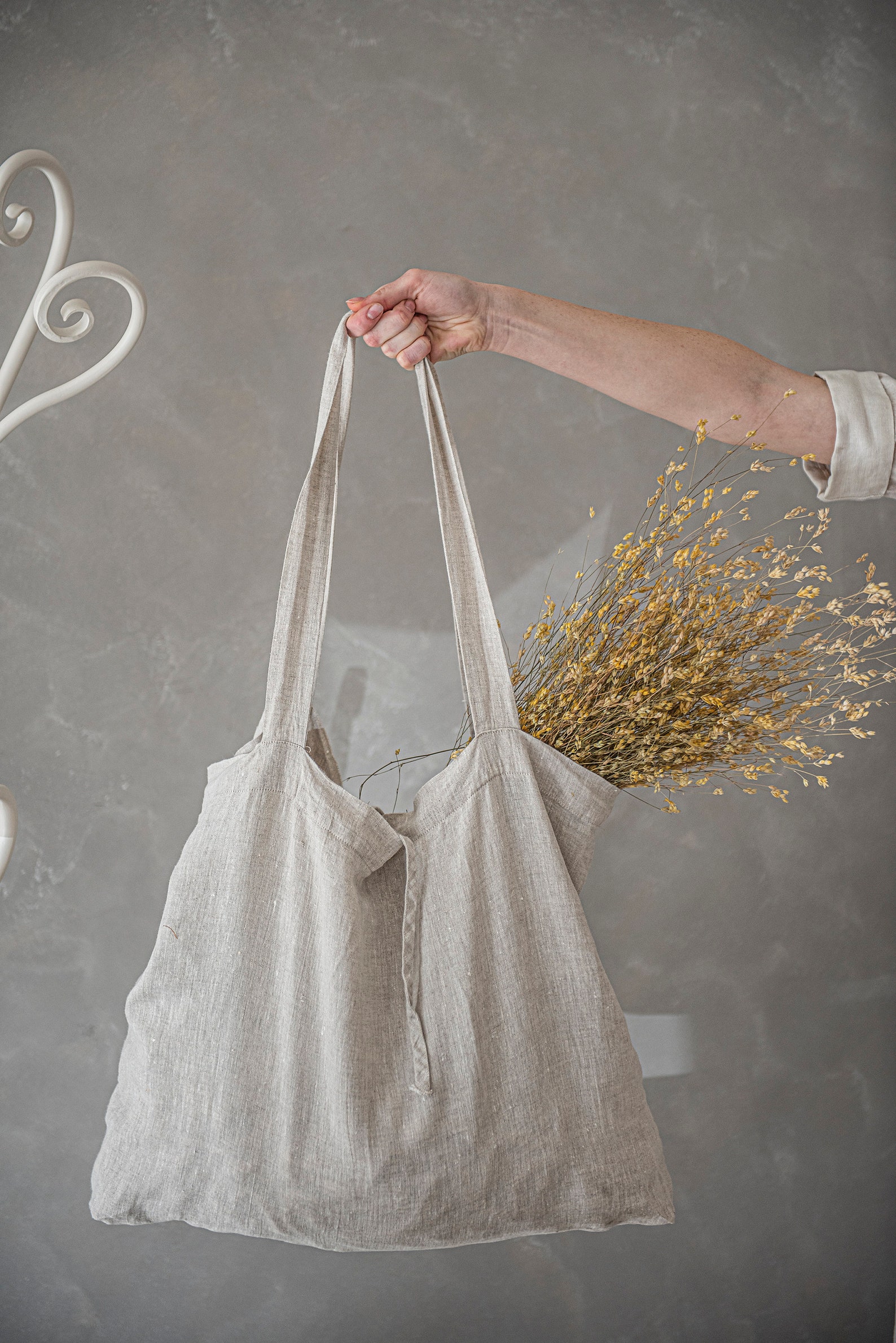 Natural Linen Tote Bag Handmade Linen Tote Linen Shoulder | Etsy