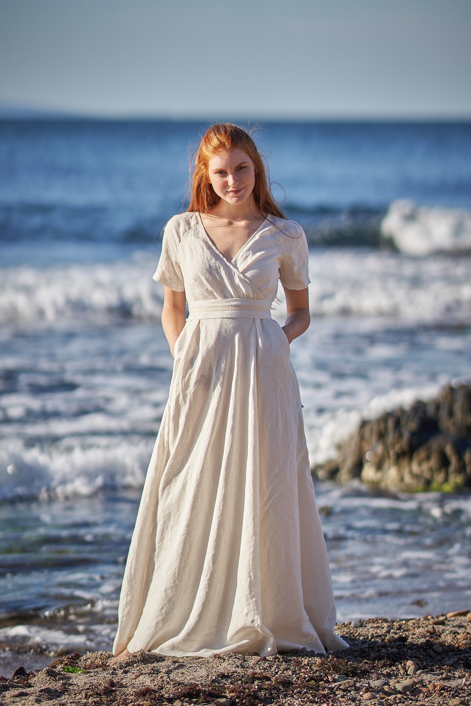 Linen Wedding Dress Simple Wedding Dress Beach Wedding - Etsy