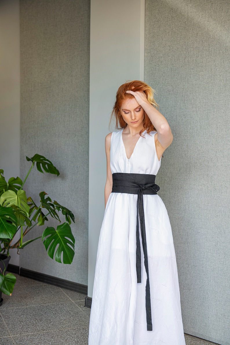 Linen Obi Belt Linen Dress Belt Wide Linen Belt Linen Waist - Etsy