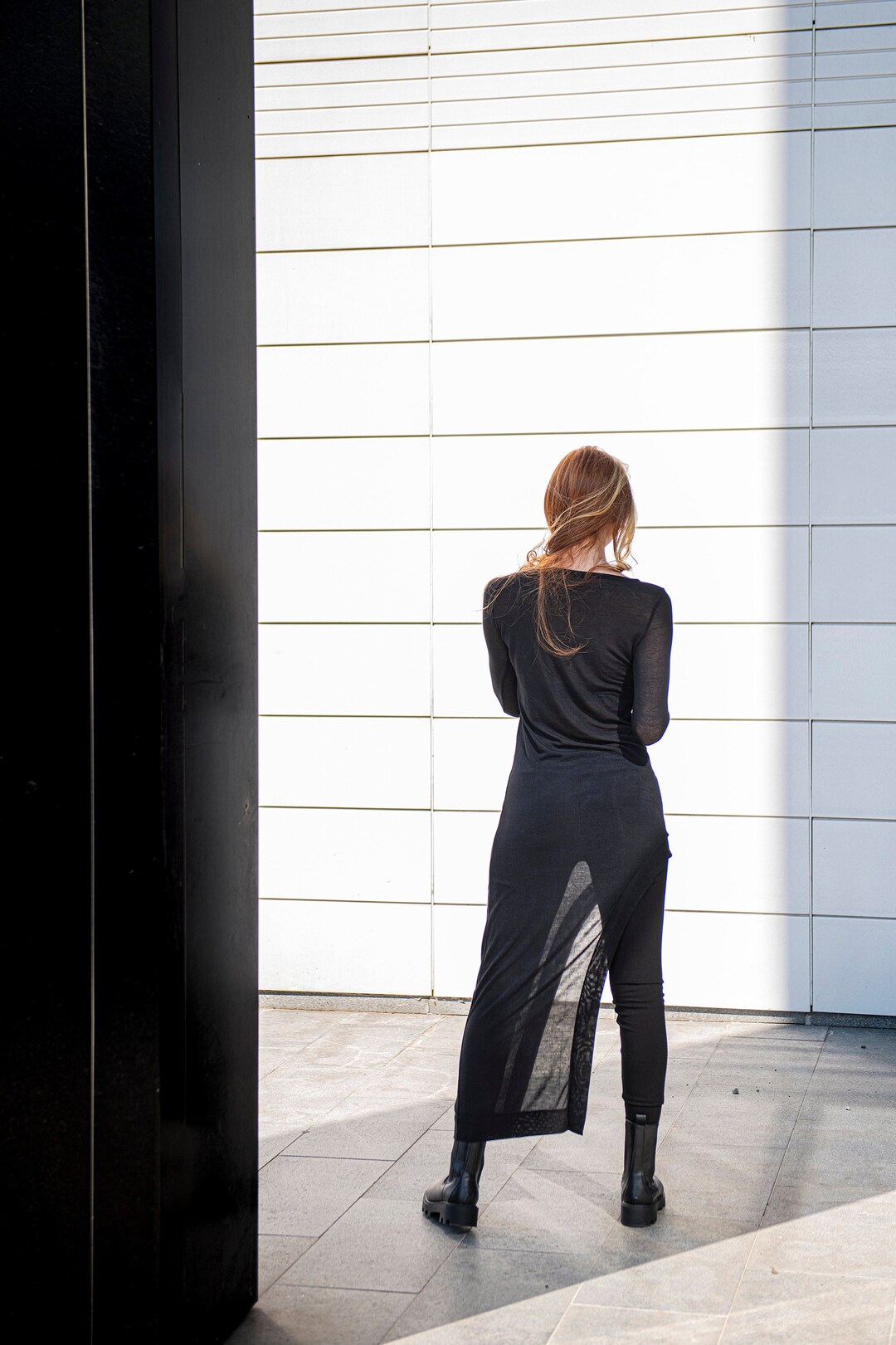 READY TO SHIP Black Sheer Tunic Top, Asymmetrical Tunic Dress ...