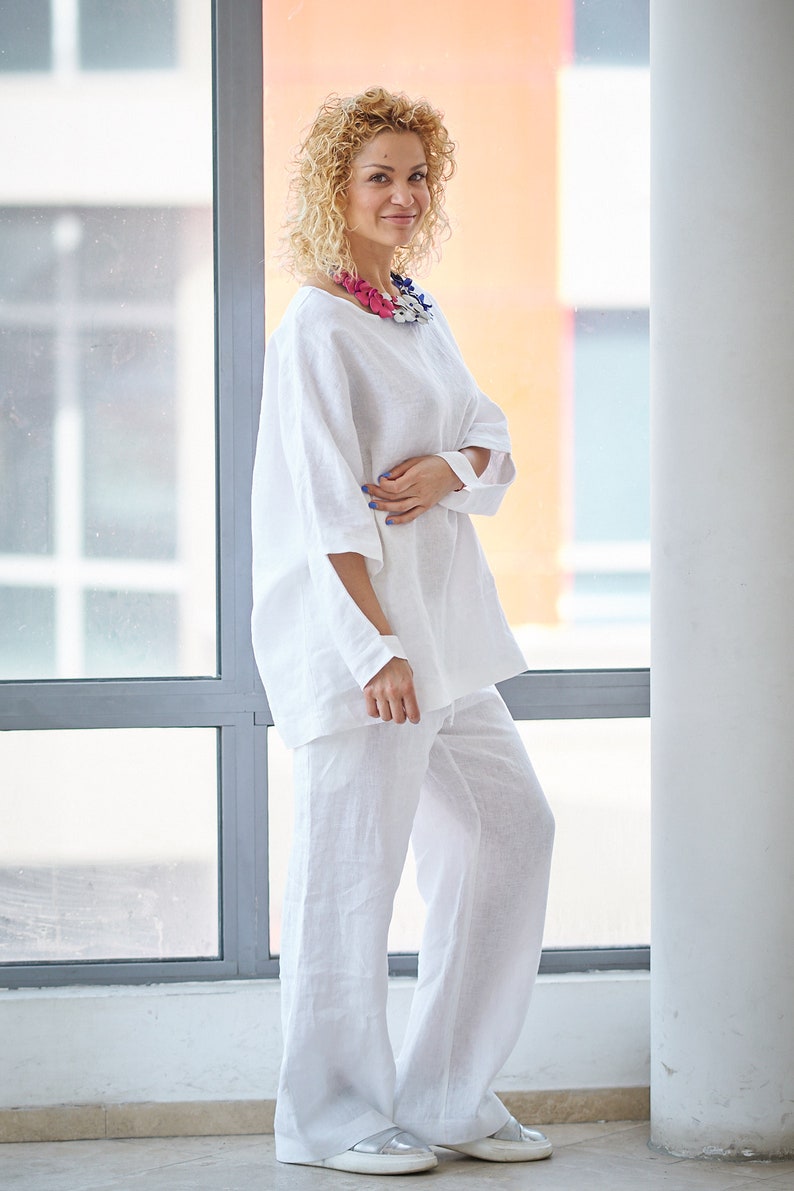 Women Linen Set Linen Clothing Plus Size Linen White Linen - Etsy