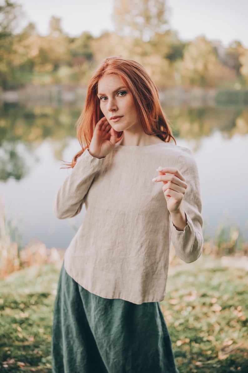 Heavyweight Linen Tunic Top: Relaxed Fit, Linen Clothing - Etsy