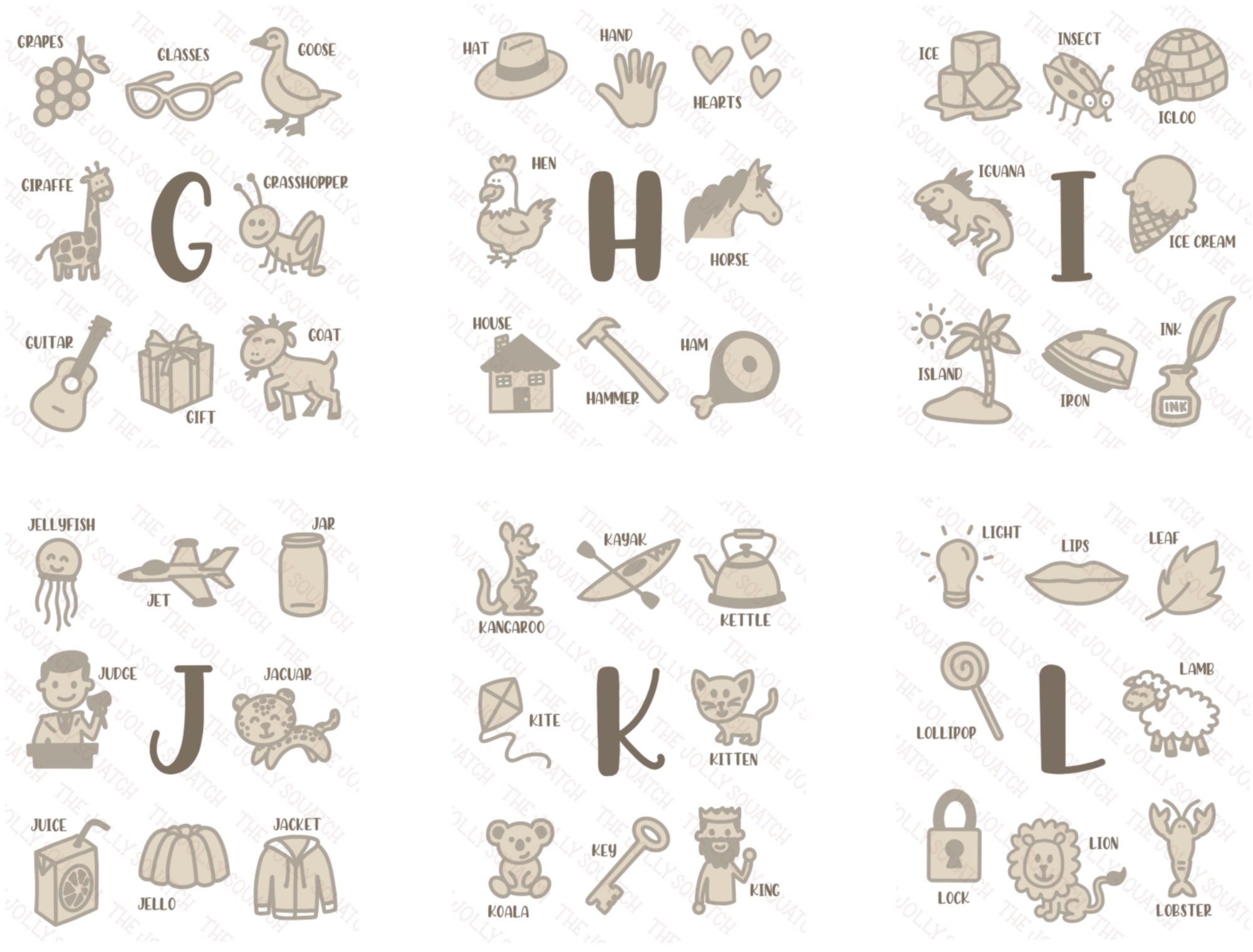 INSTANT DOWNLOAD Nursery Alphabet Letters and Pictures the Entire ...