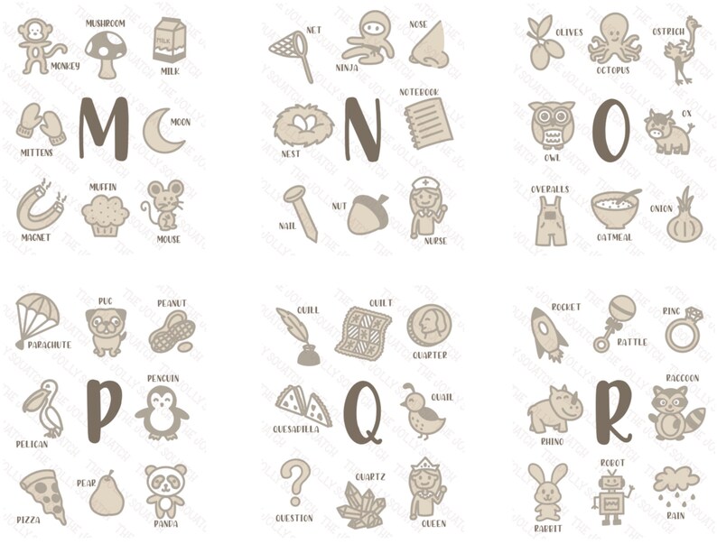 INSTANT DOWNLOAD Nursery Alphabet Letters and Pictures the Entire ...